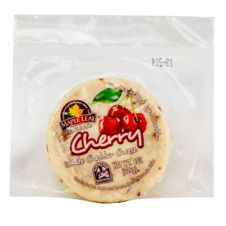 Mapleleaf Cherry White Cheddar Cheese | Vern's Cheese | Wisconsin