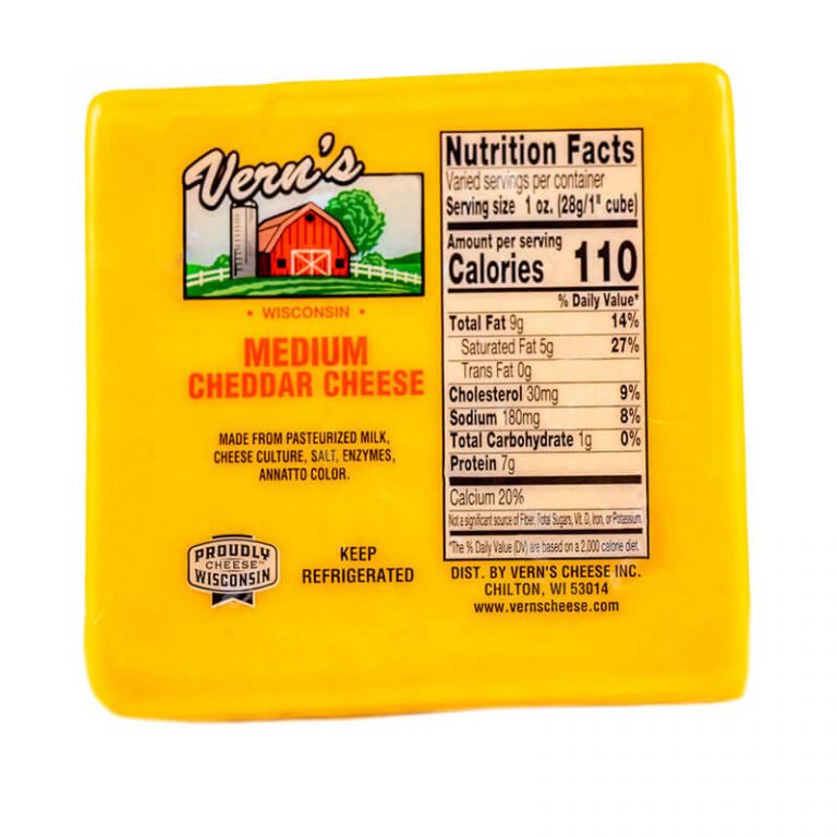 Buy Medium Wisconsin Cheddar Cheese Online | Vern's Cheese